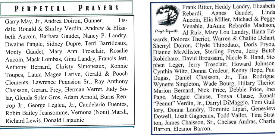 Sick List – St. Andrew Church